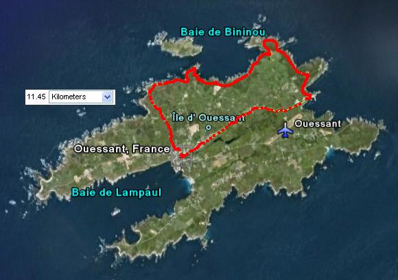 Ile de Ouessant - Running Maps in the World