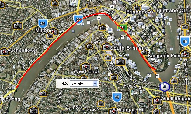 Brisbane - Bicentennial Bikeway - Running Maps in the World