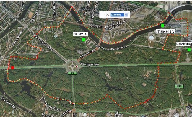 Berlin - Tiergarten - Running Maps in the World